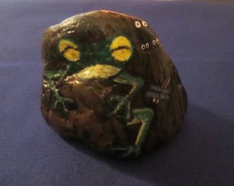 Frog on a rock | Etsy
