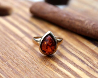 Amber ring | Etsy