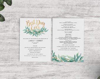 Wedding Program wedding reception wedding thank you.