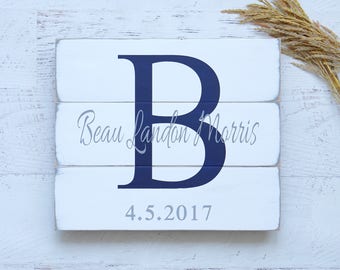 Baby boy name sign | Etsy