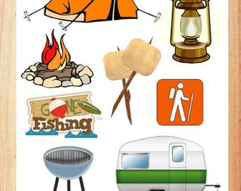 Camping clipart | Etsy