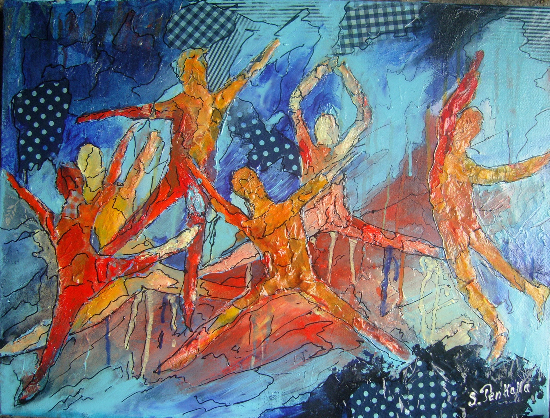 Abstraits Danseurs Peinture Wallpaper