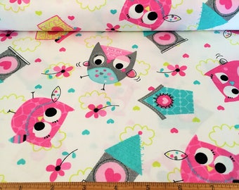 Owl print fabric | Etsy