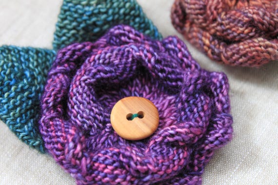 Knitting Pattern Knitted Flower knit flower corsage