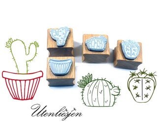 Cactus rubber stamp | Etsy