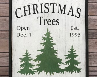 Christmas tree sign | Etsy