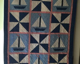 Sailboat quilt | Etsy