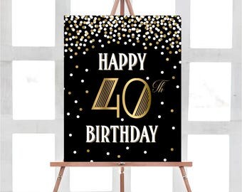 40th birthday sign | Etsy