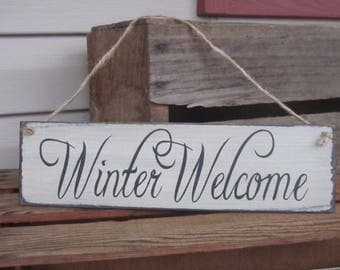 Winter welcome sign | Etsy