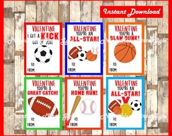 Sports valentines | Etsy