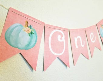 Printable pumpkin Birthday Banner Pumpkin bunting banner