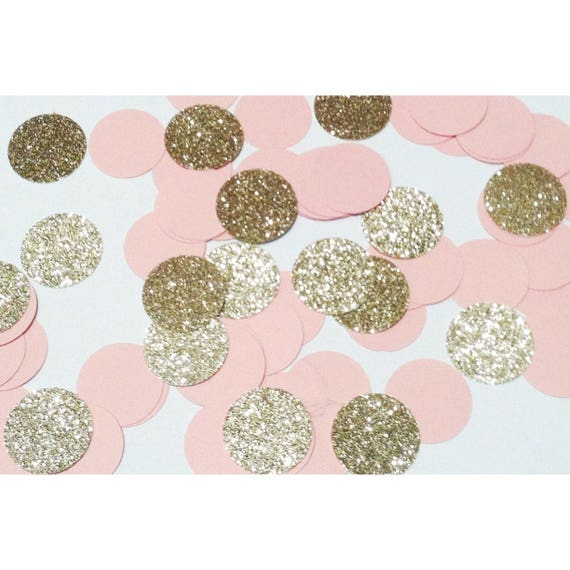 Pink and Gold Confetti Gold First Birthday Confetti