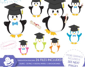Penguin clipart | Etsy