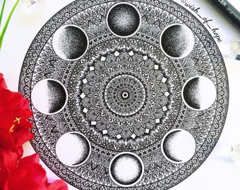 Moon mandala | Etsy