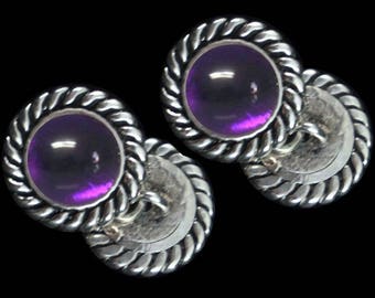 Amethyst cufflinks | Etsy