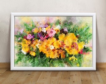 Modern flower print | Etsy