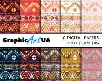Aztec digital paper | Etsy