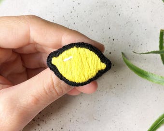 Embroidered lemon | Etsy
