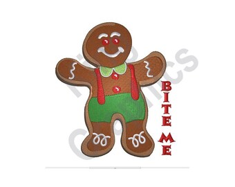 Gingerbread Man Santa Machine Embroidery Design