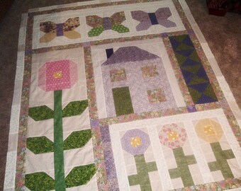 Folk art quilts | Etsy