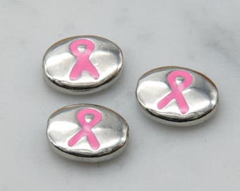 Pink ribbon beads | Etsy