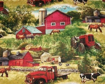 Farm quilt fabric | Etsy