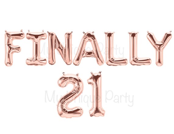 FINALLY 21 Letter/Number Balloons Air Fill only / 21st