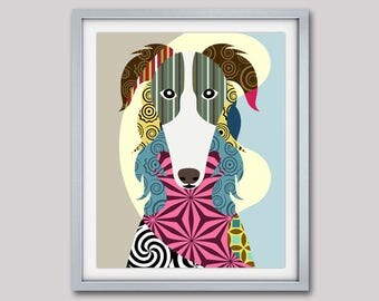 Colorful dog art | Etsy