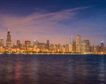 Seattle Skyline at Sunset Photo 8x10