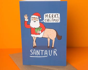 Funny santa card | Etsy