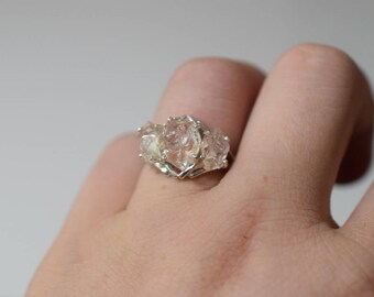 Raw diamond ring | Etsy