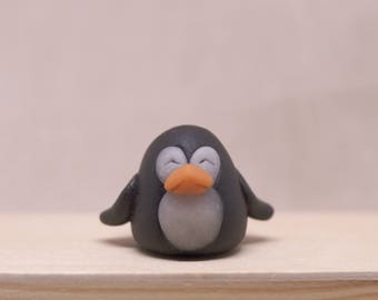 micro penguin miniature penguin figurine clay penguin