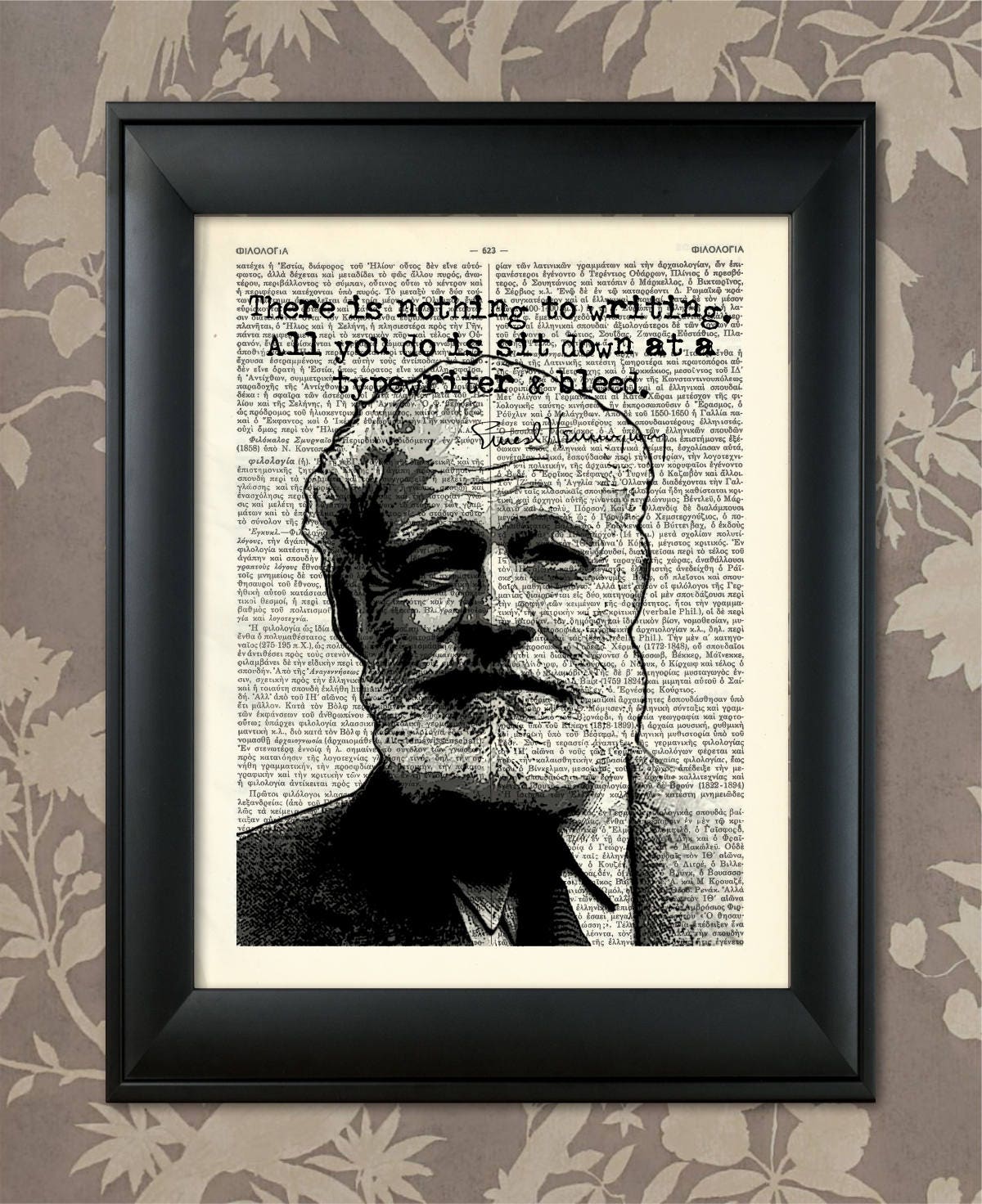 Ernest Hemingway E Hemingway print Hemingway poster Ernest