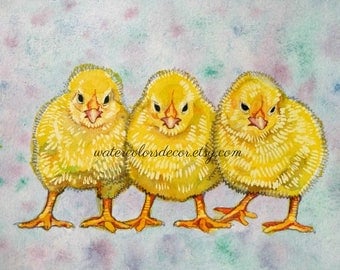 Baby chick painting | Etsy