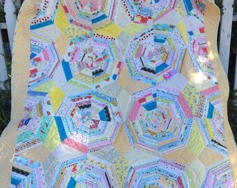 Yellow star quilt | Etsy