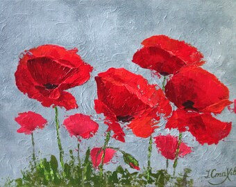 Abstract poppies | Etsy