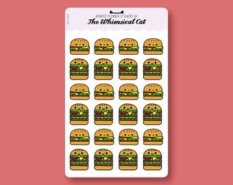 Burger stickers | Etsy