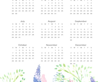 Colorful calendar | Etsy
