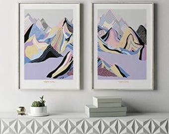 Mountain art | Etsy