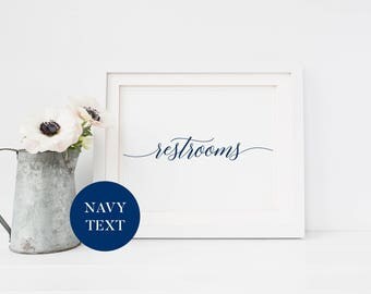 Navy bathroom | Etsy