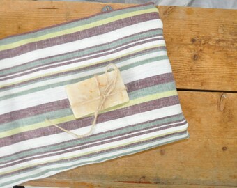 Striped linen fabric | Etsy