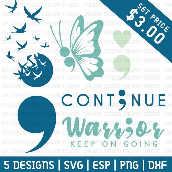 Semicolon Project SVG Mental Illness Awareness EPS Png & Dxf