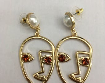Earrings with faces | Etsy