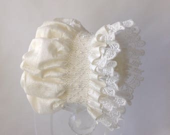 Handkerchief Baby Bonnet Hanky Bonnet Handmade Lace