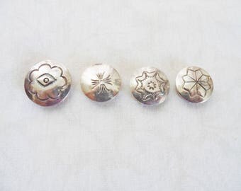 Silver button covers | Etsy