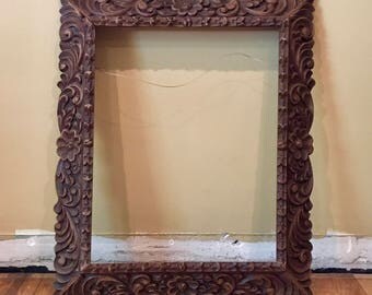 Carved wooden frame | Etsy