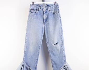 Ruffled hem pants | Etsy