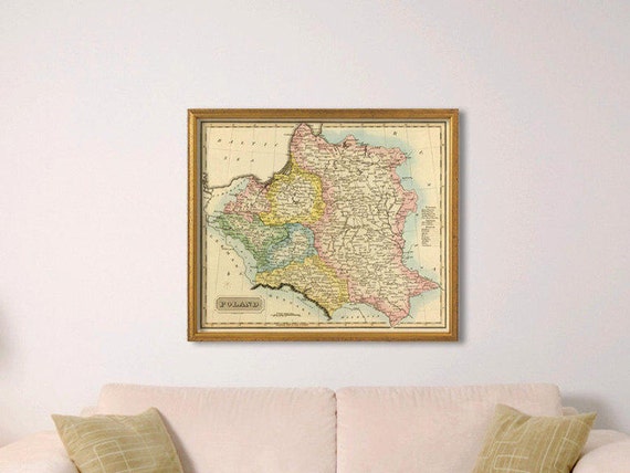 Poland map Old map of Poland reproduction Vintage map of