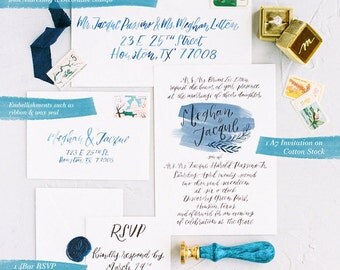 Black Invitation Suite Modern Script Invitation Simple and