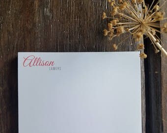 You & I MONOGRAM Notepad Personalized Stationery Notepad